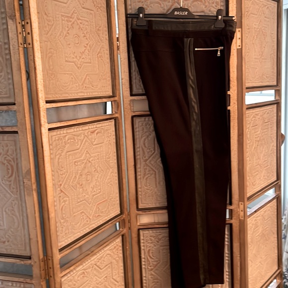 Basler | Pants & Jumpsuits | Basler Black Leather Trimmed Pants | Poshmark